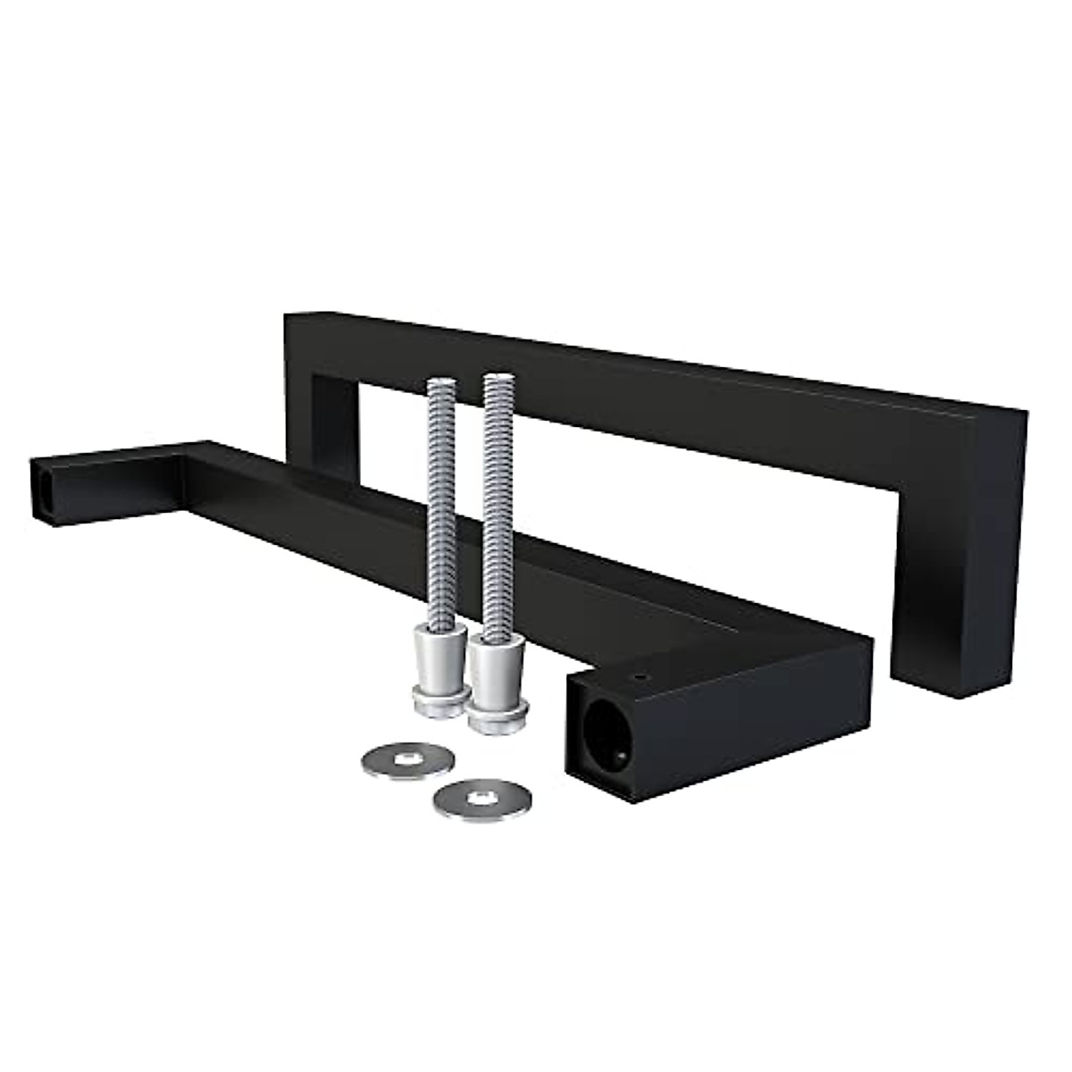 JUBEST 12" Matte Black Push Pull Bar Handle,Sliding Barn Door Handle,Heavy Duty Double Sided Door Handle for Wood Door, Garage, Industrial Grab Bar