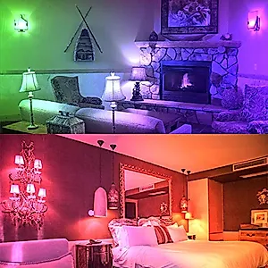 ILC RGB LED Color Changing Light Bulb, 40W Equivalent, 450LM, 2700K Warm White 5W E26 Screw Base RGBW, Flood Light Bulb- 12 Color Choices - Timing Infrared Remote Control (4 Pack)