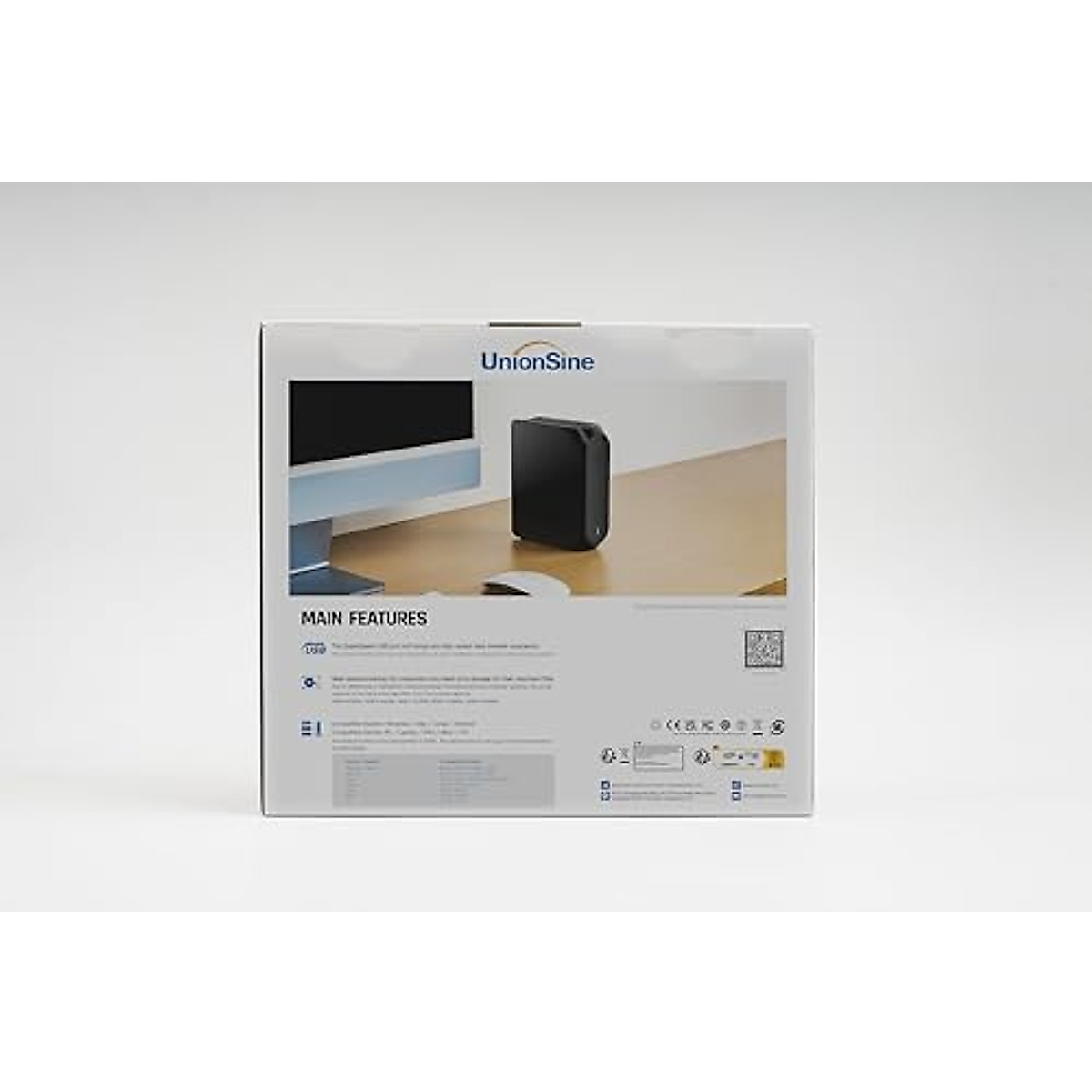 UnionSine Desktop External Hard Drive 16TB USB3.2Gen2 Type-C 3.5" HDD Storage Compatible for PC, Mac, TV, Desktop, Laptop(Black) HD3510