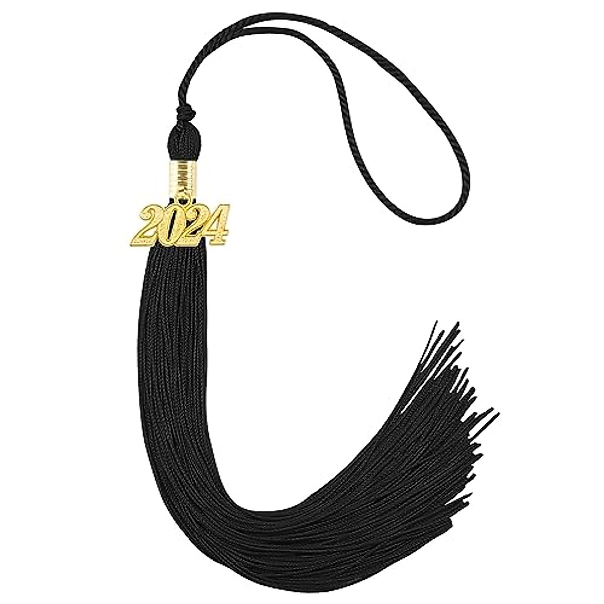 2024 Graduation Tassel, 2024 Tassel Graduation, 2024 Tassel with 2024 Year Gold Date Charms Academic Graduation Cap Tassel 2024 for 2024 Grads, Graduates Graduation Cap Hat Decorations, Black