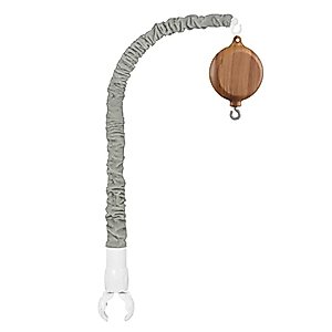 HLEEDUO 23 in Baby Mobile arm with 12 Lullabies Music Box,Mobile Holder for Crib (Grey Crib Mobile arm with mobiles Music Box)
