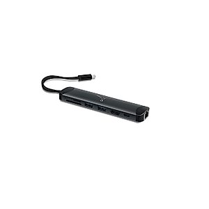 Pure Fi 7-in-1 Portable USB-C Hub Multiport Adapter – 4K HDMI, Ethernet, 2 USB-A Data Ports, SD, Micro-SD, 100W USB-C Charging Port for Laptops, Tablets, Smartphones, Monitors, Projectors, Mice & More