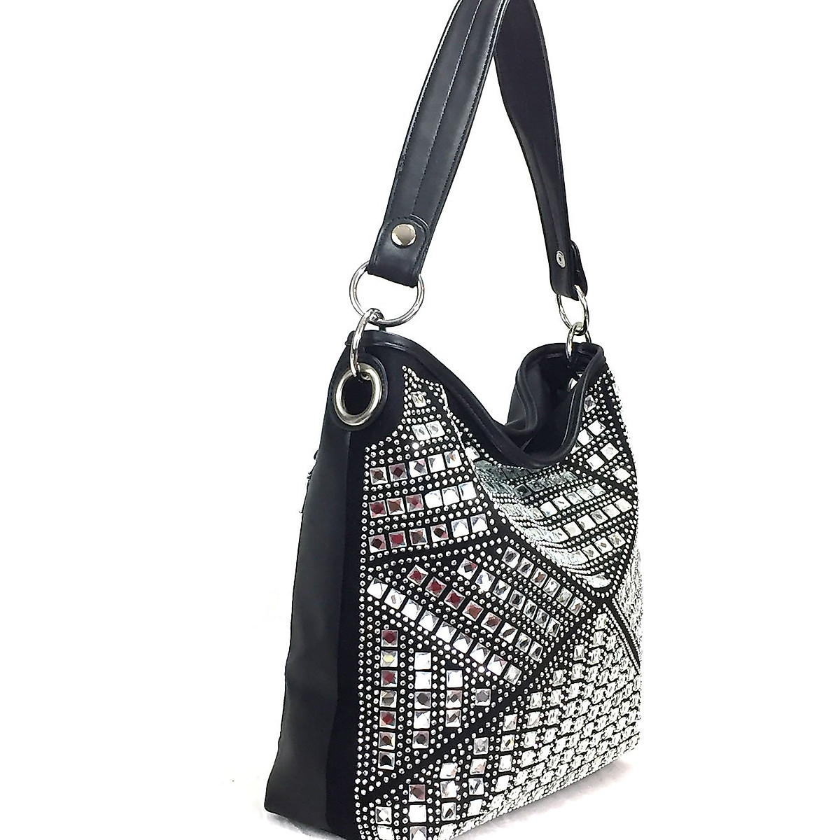 Zzfab Concealed Carry Gem Geometry Hobo Bag black
