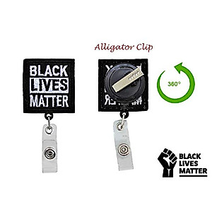 Black Lives Matter ID Badge Reel - BLM Retractable Holder for Nurses Doctors Hospitals and Office Staff | Support The Cause!