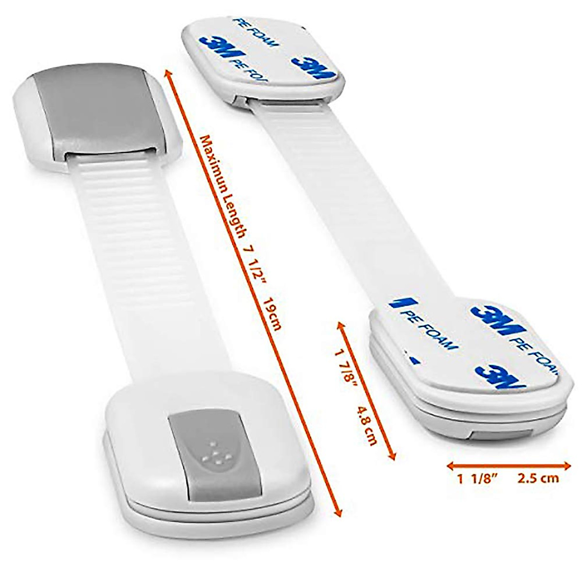 4-Pack Child Safety Cabinet Locks | No Tools | Baby & Child Proof Drawers, Cabinets, Oven, Toilet Seat, and More | Multi-Purpose Use | No Drilling Needed | Super Strong Adhesive (4 Pack Grey)