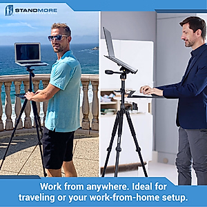 StandMore Portable Standing Desk with Keyboard Tray, Ergonomic Portable Table Height Adjustable Desk with Carrying Bag -Perfect Stand up Desk for Home Office, School - Lightweight Laptop Desk Stand
