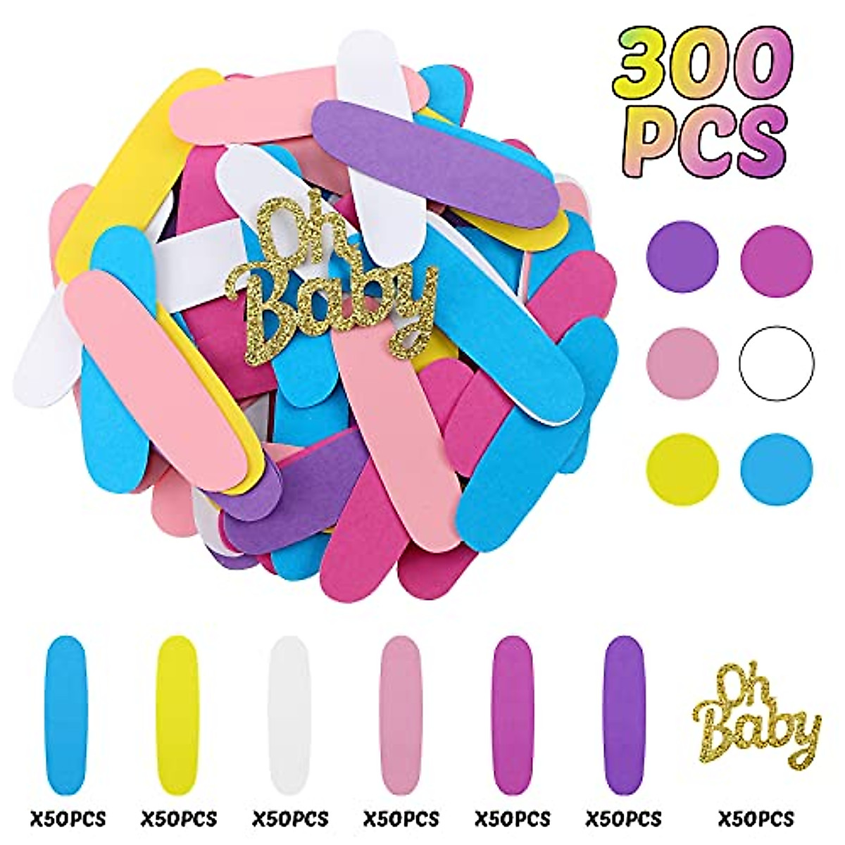 350 Pieces Baby Confetti Sprinkles Baby Shower Table Confetti Decorations Donut Paper Baby Confetti Sprinkles for Baby Shower (Classic Style)