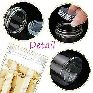 3 PCS 46OZ/1360ml Clear Plastic Round Storage Jars,Empty Plastic Jars with Lids,Clear Plastic Storage Jars with Screw on Lids for Dry goods,Noodles,Spices and More