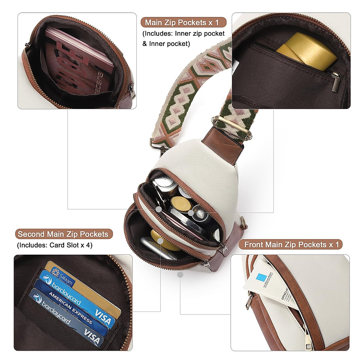 CLUCI Sling Crossbody Bag Bundles with Cute Backpack