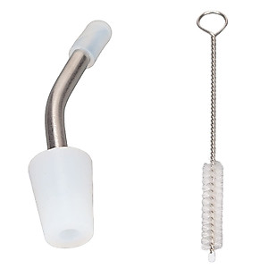 Stainless Steel Extended Kettle Spout with 10cm Brush, Coffee Kettle Spout for Home Kitchen Outdoor Use