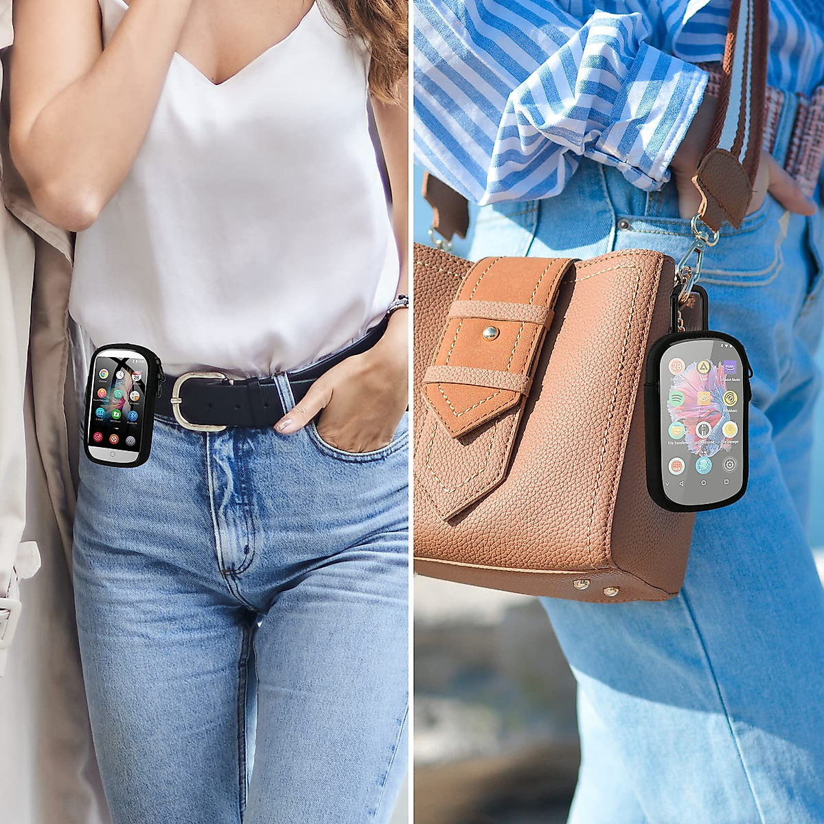 TXEsign MP3 & MP4 Player Carry Case Bag with Clear Window Travel Carrying Case for 4" Touch Screen MP3 MP4 Music Player Case Storage Bag with Inner Pocket for Earphones, USB Cable, Memory Card (Black)