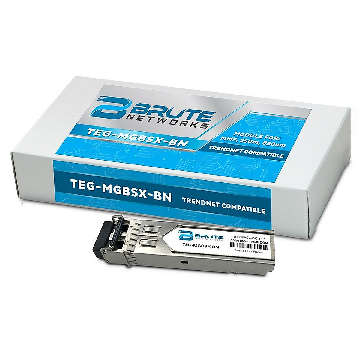Brute Networks TEG-MGBSX-BN - 1000BASE-SX 550m MMF 850nm SFP Transceiver (Compatible with OEM PN# TEG-MGBSX)