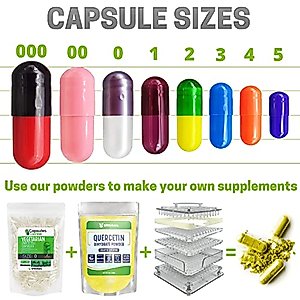 XPRS Nutra Size 5 Empty Capsules - 100 Count Very Small Empty Gelatin Capsules - Empty Pill Capsules - DIY Capsule Filling - Fillable Pill Capsules Empty Gel Caps (Multi Color)
