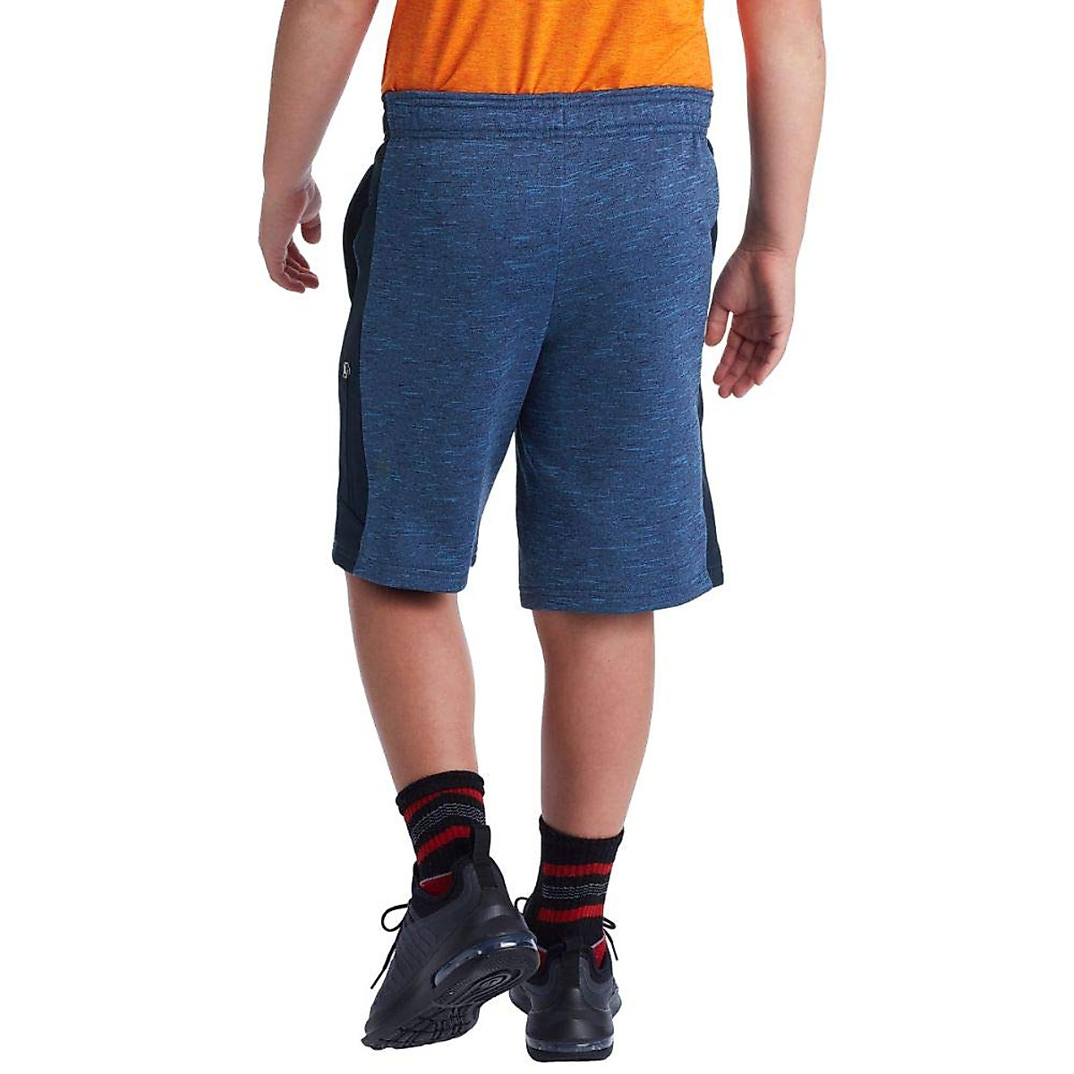 C9 Champion Boys' Tech Terry Woven Pieced Shorts, Heather/Xavier Navy, L