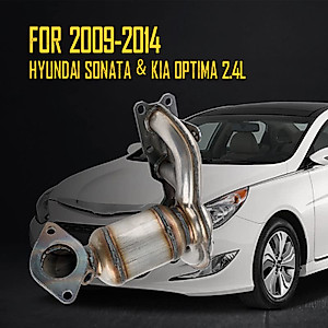 KAX Catalytic Converter Industrial Grade Stainless Steel Replacement for Sonata 2.4L 2009-2014, Optima 2.4L 2009-2014 1Pcs ​(EPA Compliant)