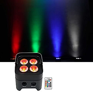 (4) Rockville Best PAR 50 Rechargeable Par Wash Lights Wireless DMX+RGBWA+UV+Bag