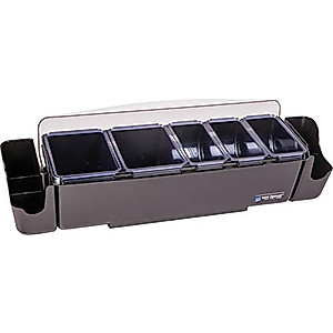 San Jamar BD4023S 9 Piece The Dome Garnish Center, 4.5qt Capacity, 22" Length x 7-1/2" Width x 8-1/2" Height