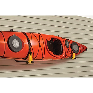 Suspenz Deluxe Kayak Canoe SUP Storage Rack, Adjustable Wall Hangers/Hooks, Indoor & Outdoor Use, Safety Straps, Stores Boats Up to 125 lbs (11-0111)