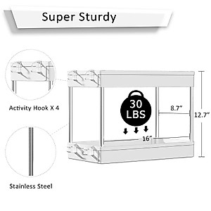 NOTHEIA Storage Cart 2-Tier, Bathroom Organization Slide Out Cart, Laundry Room Organization and Storage Utility Cart, Snack Cart with Wheels Thin Space Solutions Between Washer and Dryer, White