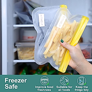 KITHELP 18 Packs Reusable Storage Bags BPA FREE, Reusable Sandwich Bags Leak-proof Freezer Bags, Washable Gallon Bags Snack Bags, Eco-friendly Lunch Bags for Food