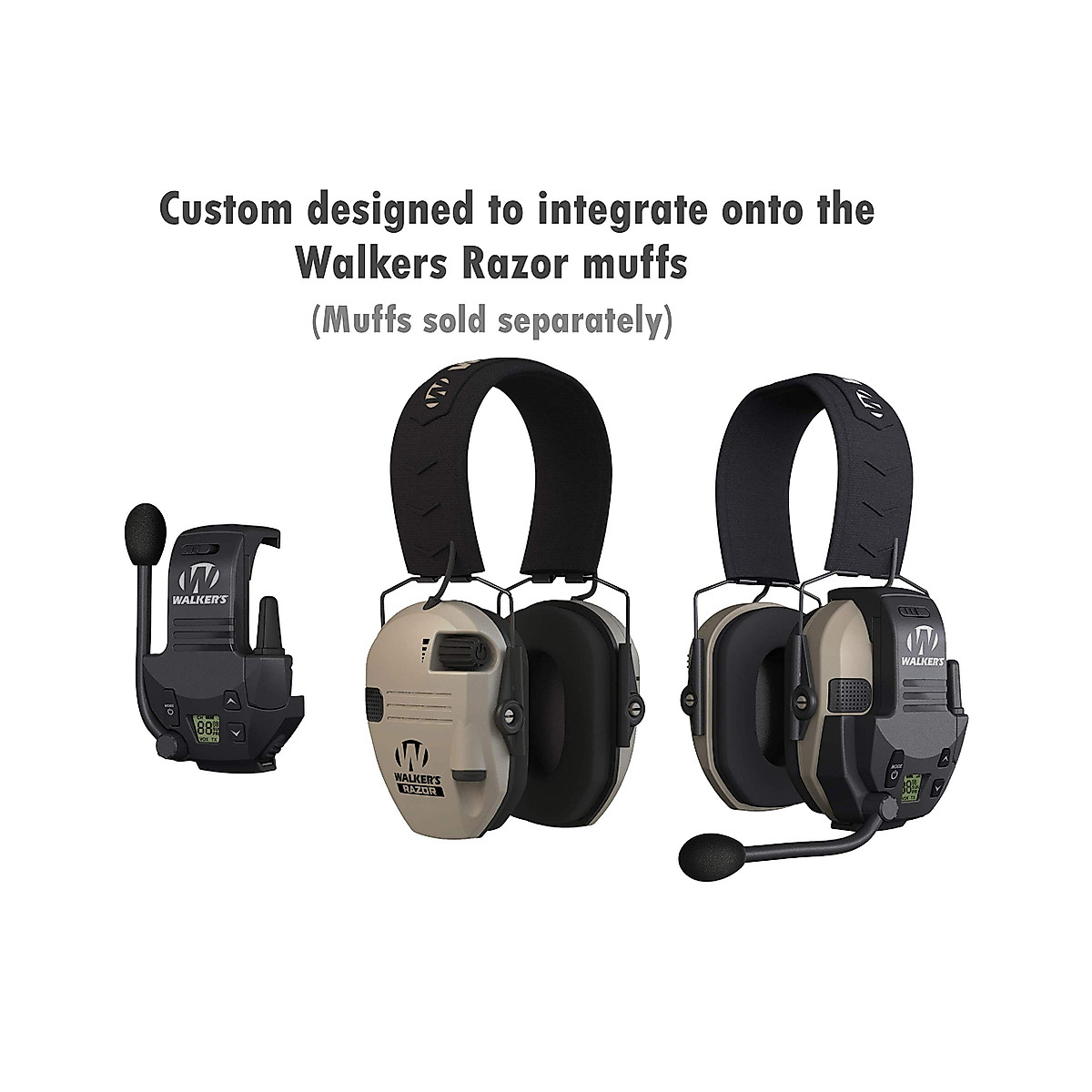 Walker's Razor Walkie Talkie Handsfree Communication Bundle