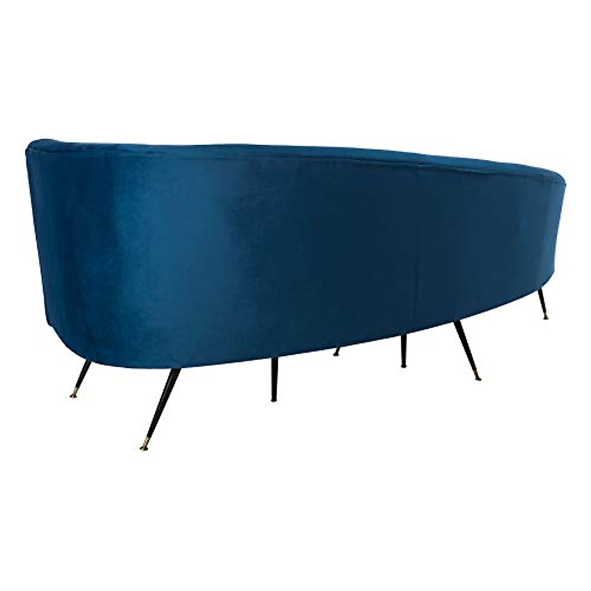 Safavieh Couture Home Evangeline Modern Glam Navy Velvet and Black Parisian Sofa