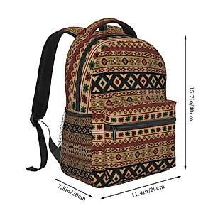 Juoritu Western Aztec Geometry Backpacks, Laptop Backpacks for Travel Work Gifts, Lightweight Bookbags for Men and Women