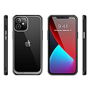 SupCase Unicorn Beetle Style Series Case Designed for iPhone 12 (2020) / iPhone 12 Pro (2020) 6.1 Inch, Premium Hybrid Protective Clear Case (Black)