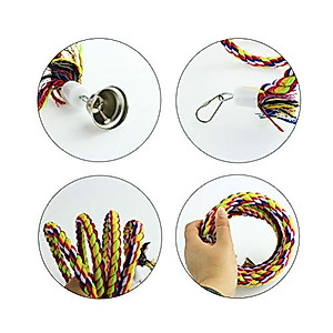 2pcs 63in Bird Perch Rope Bungee Bird Toy Pure Natural Parrot Toy Cage Parrot Chewing Toy