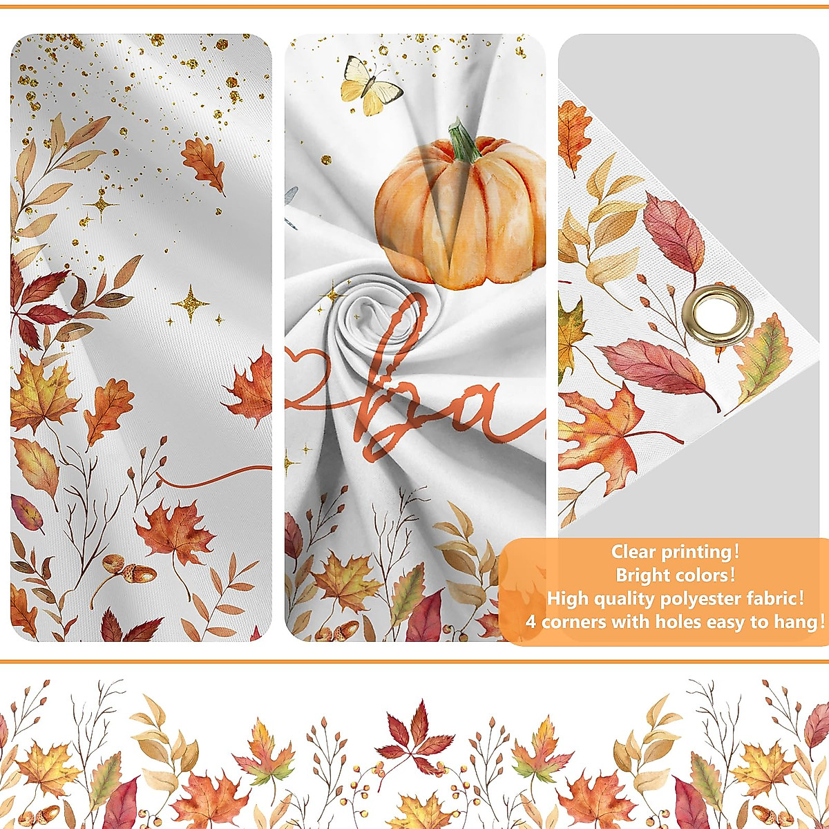 Avezano Pumpkin Baby Shower Backdrop Fall Gender Neutral Oh Baby Background Autumn Little Pumpkin Maple Leaves Baby Shower Party Decorations Banner 70.8 x 43.3 Inch