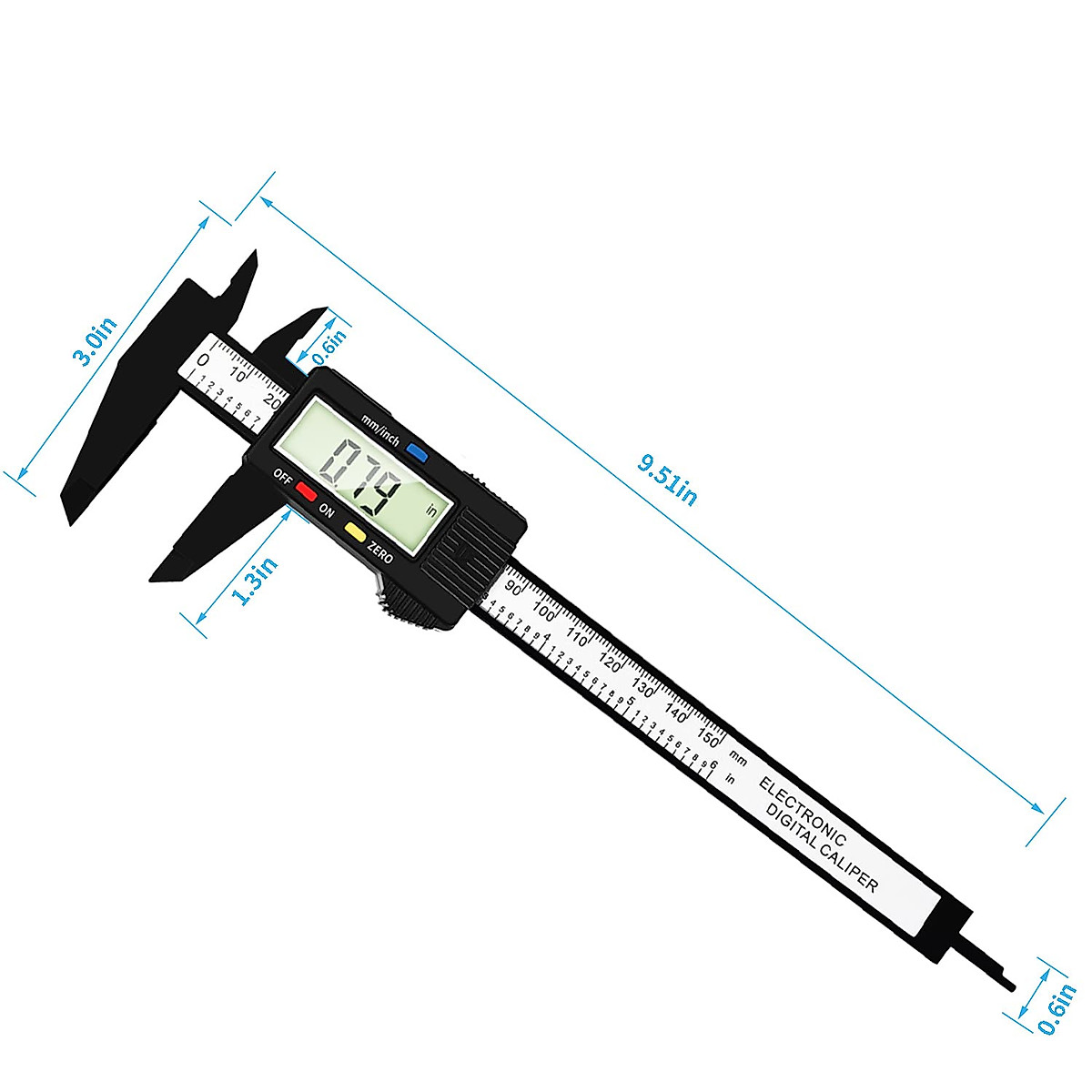 Caliper Measuring Tool,PIUBERS Electronic Vernier Caliper, Digital Caliper 6 Inch with Large LCD Screen and Inch MM Metric Conversion Measurement Tool