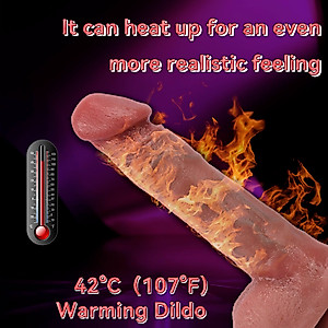 8.5" Realistic Thrusting Vibrating Dildo Vibrator, Silicone Heated G Spot Dildo with 7 Thrusts 10 Vibration, Suction Cup Dildo with Remote Control for Clit Anal Play, Adult Sex Toys for Women Men
