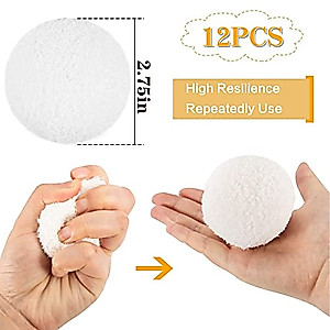 12 Pack Reusable Scum Eliminating Sponge Balls- Washable Oil Absorbing Sponge Ball Floating Pool Filter Sponge Ball for Swimming Pools Bath Center Bathtubs Spas Aquarium Slime and Grime Cleaning Scum