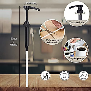 SunyamGo Coffee Syrup Pump, Compatible with Torani, DaVinci, Jordans Skinny Syrups - Torani Syrup Pump Dispenser Fits 750Ml Bottles, Black (Pack of 3)