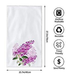 Mount Hour Beautiful Lavender Flower Violet Purple Pink Hand Towels Pink Floral Face Towel Soft Guest Towel Portable Kitchen Tea Dish Towels Washcloths Bathroom Decor Housewarming Gifts 15.7" X 27.5"