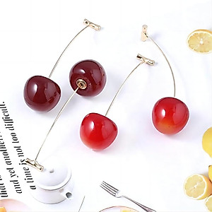 Cherry Earrings Dangle - JJBA JoJo Kakyoin Cute Anime Cosplay Jewelry - Sweet Fruit Earring Gift for Women