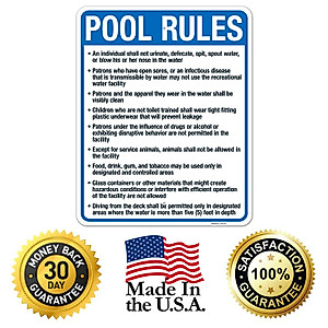Sigo Signs, West Virginia Pool Rules Sign, Complies with State of West Virginia Pool Safety Code, 24x30 Inches, 55 mil Thick HDPS (high Density polystyrene), Made in USA