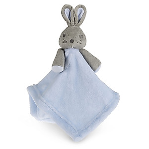 Baby Boy Gift Set New Born Baby Gifts Baby Blue Bunny Security Blanket Soft Fleece, Suitcase Keepsake Box Blanket Booties & Baby Gift Basket – Unique Present for Baby Shower & Newborn Lovey Welcome