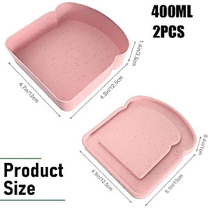 Tangseajiao 1Pc Random Color Sandwich Containers, Sandwich Box Food Storage Toast Shape Holder Plastic for Lunch, Sandwich Keeper for Adults Prep Microwave Food Containers