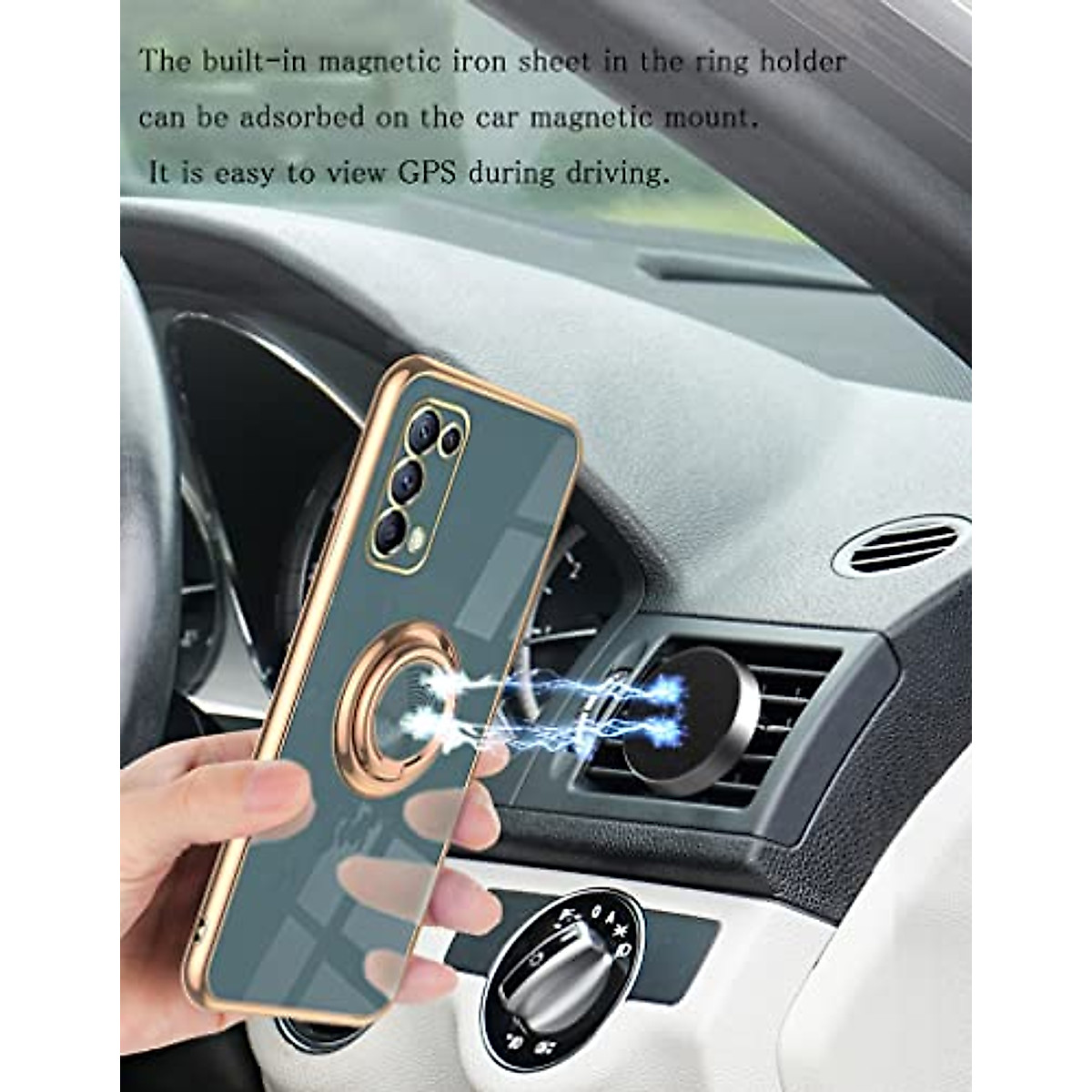 Shockproof Phone Case for Oppo Reno 6 Pro Plus 5g Pink, Oppo Reno 6 Pro Plus Case Holder, Phone Oppo Reno 6 Pro Cases (Snapdragon) Silicone TPU (Oppo Reno 6 Pro Plus 5g, Blue)