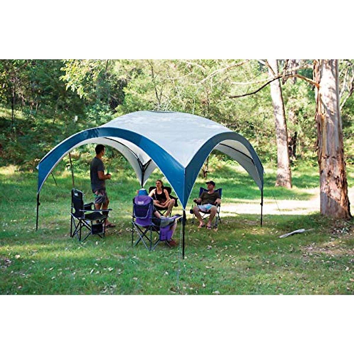 Coleman Gazebo, Fastpitch Shelter XL for Garden and Camping, Sturdy Steel Construction, Large Tent, Portable Sun Shelter with Protection SPF 50, White, XL - 4.5 x 4.5 m