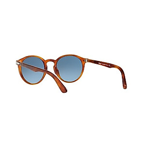 Persol PO3171S Round Sunglasses, Terra Di Siena/Azure Gradient Blue, 49 mm