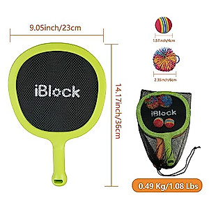 Portable Paddles and Bouncy Balls Set for Kids or Adults’ Indoor Outdoor Activities, Sport Game for Beginner or Intermediate Fun Play, Swing Racket in Beach Pool Backyard Playground Lawn Park or Court
