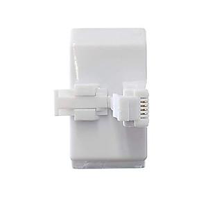 1 Pack, White - 2 Line Phone Splitter - 3 Way Telephone Line Splitter (Line 1, Line 2, and Twin Line) - Dual Line Telephone Splitter with RJ11 Keystone Jack - Phone Line Adapter - 1 Piece, White