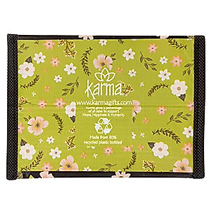 Karma Reusable Gift Bags - Tote Bag and Gift Bag with Handles - Perfect for Birthday Gifts and Party Bags RPET 1 Charcoal Flowers Small