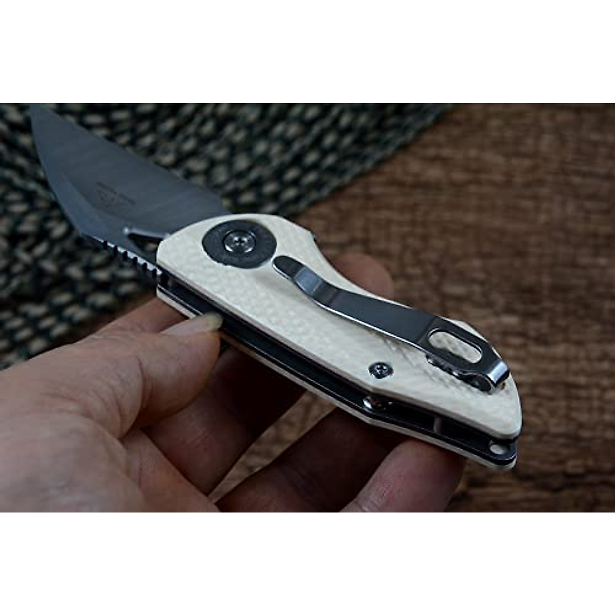 TWOSUN Pocket Knife Utility Folder 14C28N Satin Blade Resin Handle TS314