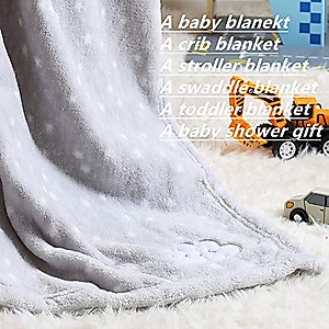CREVENT 30''X40'' Cute Cozy Fluffy Warm Baby Blanket for Boys Infants Toddlers' Bedding Crib Cot Stroller, Baby Shower Birthday Newborn's Gift - Grey Cloud
