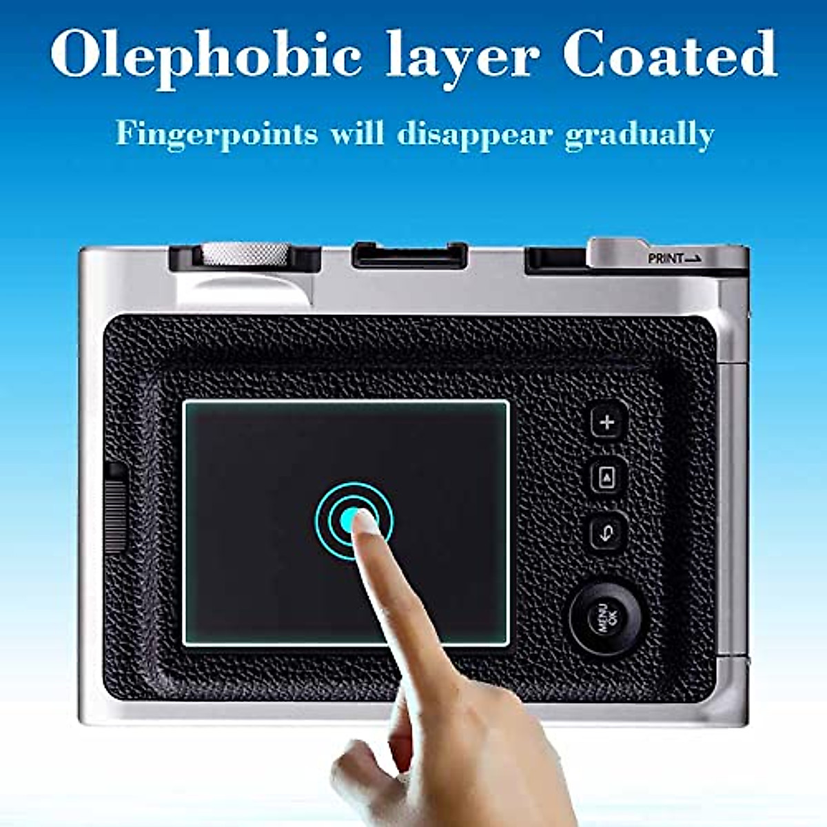 ULBTER Screen Protector for Fujifilm Instax Mini EVO Fuji Instant Camera LCD + Lens PET Flim [2+2Pack] Tempered Glass 9H Hardness Anti-Scrach Anti-Bubble