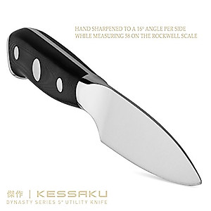 KESSAKU Paring Knife - 3.5 inch - Dynasty Series - Razor Sharp Kitchen Knife - Forged ThyssenKrupp German High Carbon Stainless Steel - G10 Garolite Handle with Blade Guard
