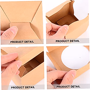 STOBOK 10pcs Cupcake Packing Boxes Kraft Cupcake Boxes Mini Cake Boxes Sheer Ribbon Clear Cake Box Wedding Candy Boxes Take-out Container Pastry Gift Box Transparent Cake Box Cake Holder